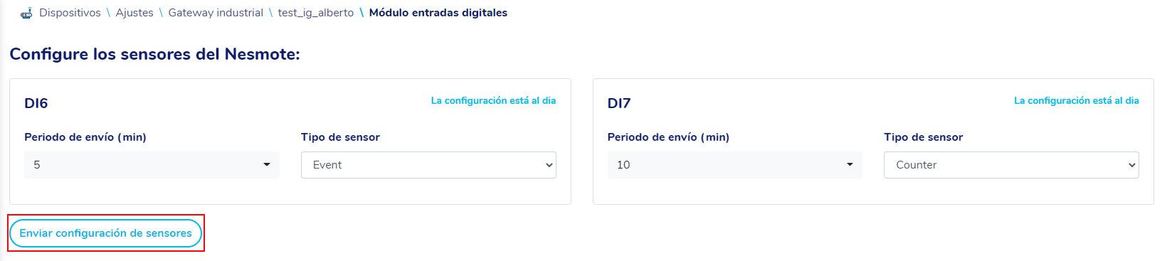 Configurar el módulo de entradas digitales del Industrial Gateway ...