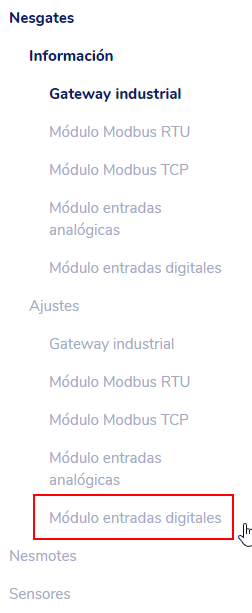 Configurar el módulo de entradas digitales del Industrial Gateway ...